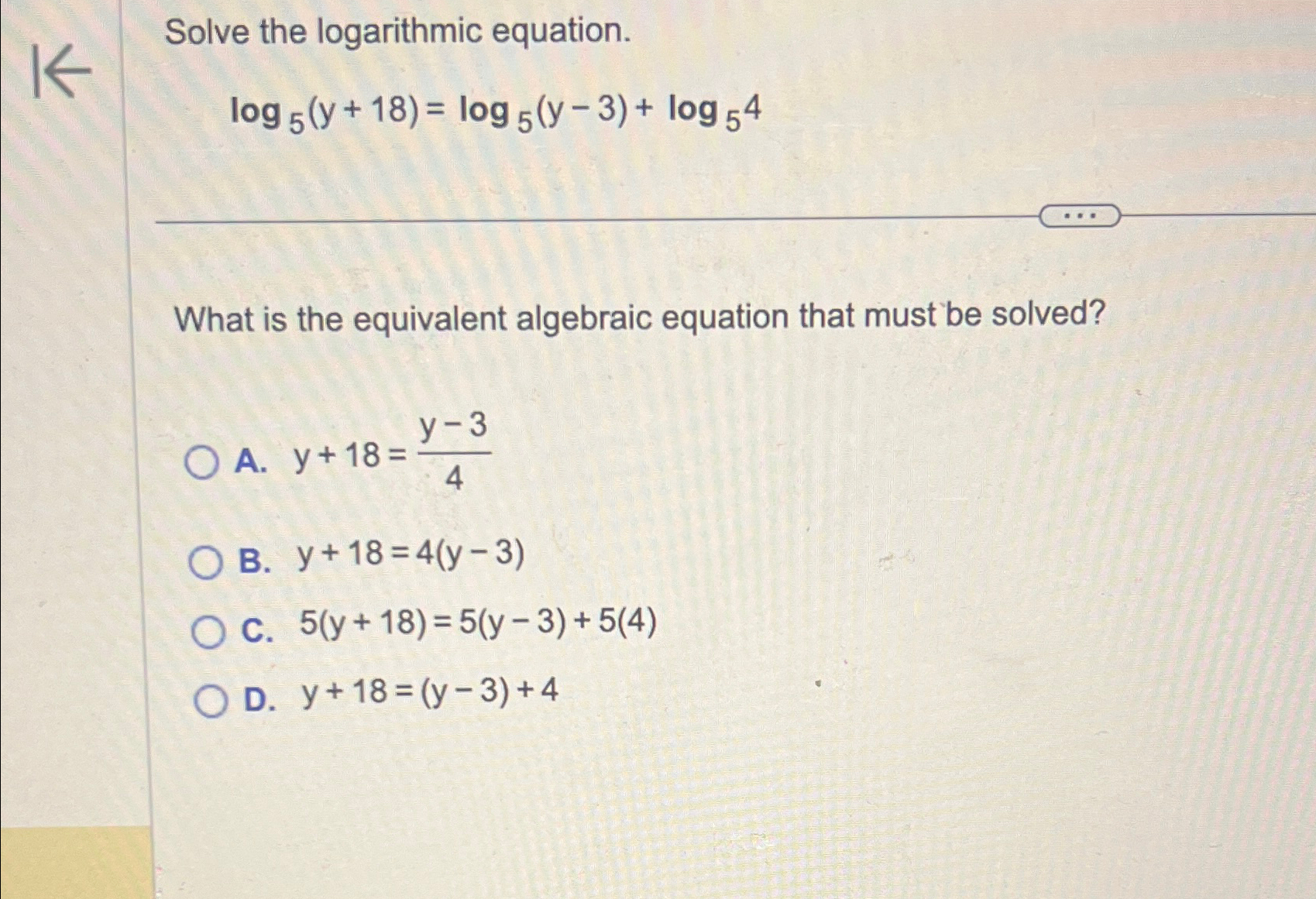 Solved Solve the logarithmic | Chegg.com