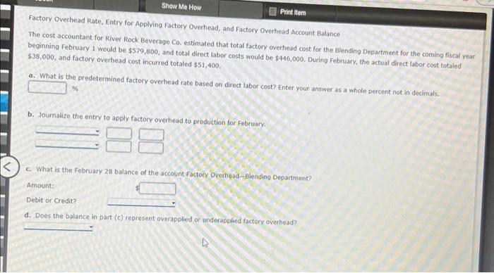 Solved Factory Overhead Rate, Entry for Applying Factory | Chegg.com