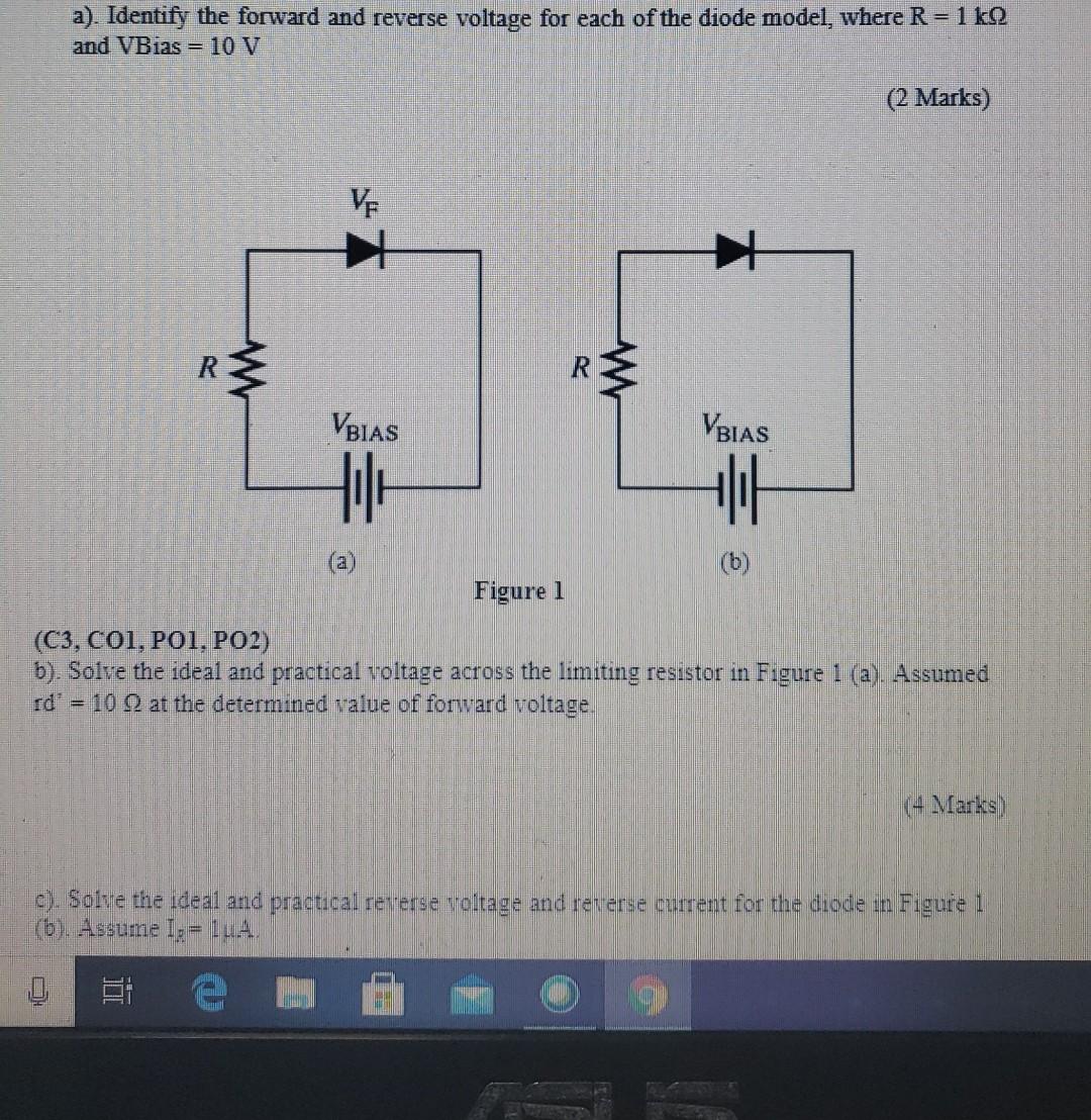 Solved a). Identify the forward and reverse voltage for each | Chegg.com