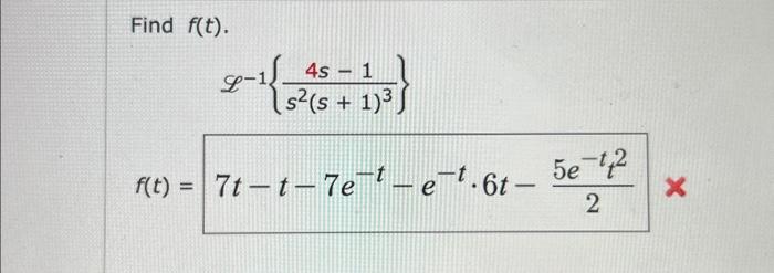 Solved Find f(t) | Chegg.com