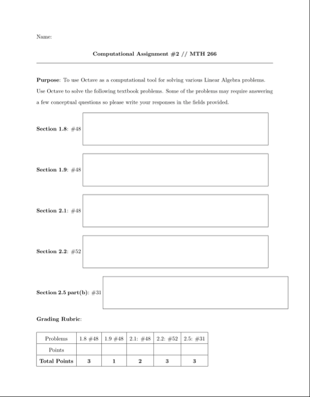 Name:Computational Assignment #2 // ﻿MTH 266Purpose: | Chegg.com