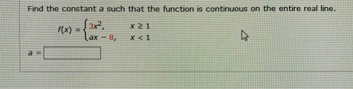 Solved Find the constant a such that the function is | Chegg.com