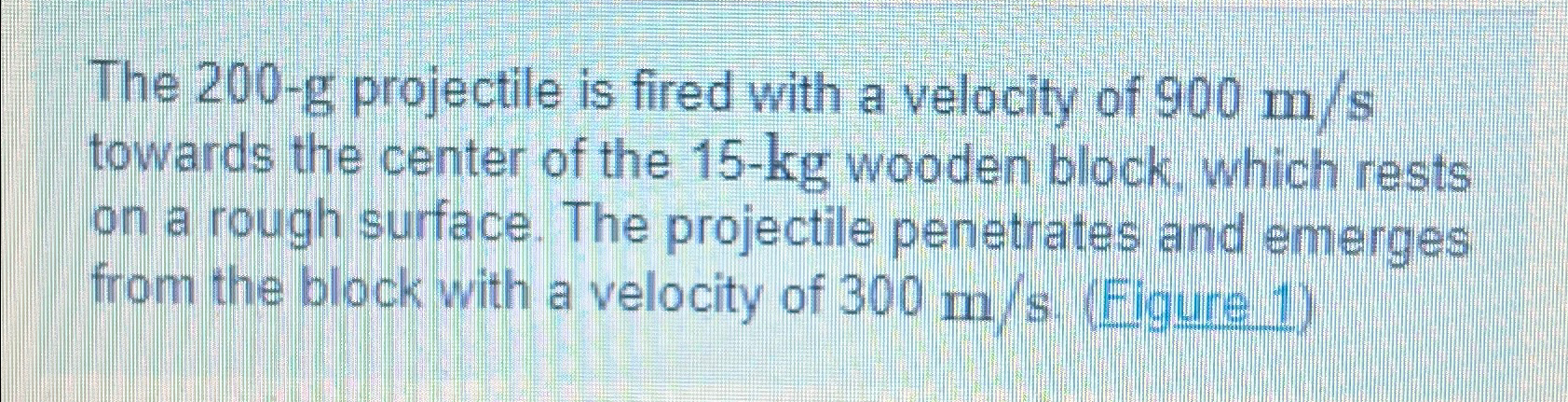 Solved The 200g ﻿projectile is fired with a velocity of | Chegg.com