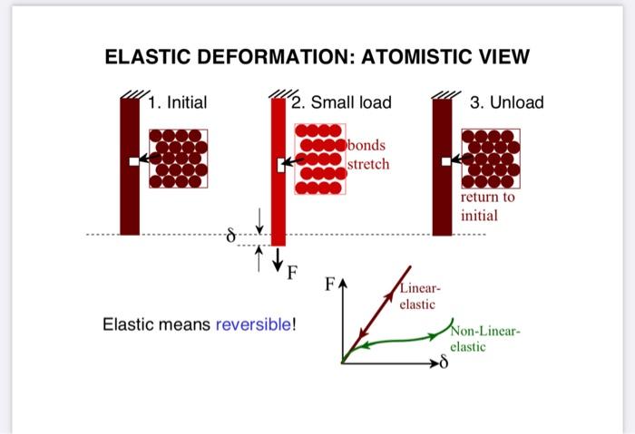 Solved ELASTIC DEFORMATION: ATOMISTIC VIEW 1. Initial 2. | Chegg.com