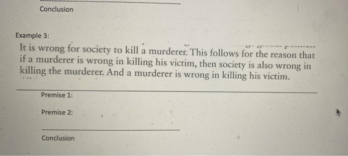 Solved Conclusion Example 3 It Is Wrong For Society