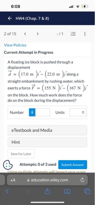 Solved 6:08 ← HW4 (Chap. 7 & 8) 2 of 15 View Policies | Chegg.com
