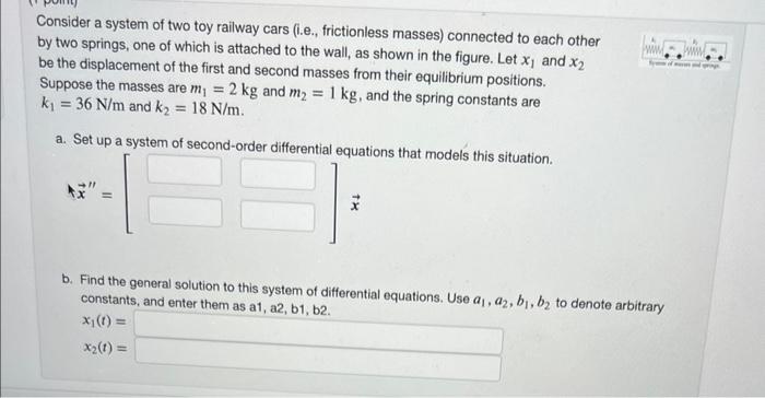 Solved Consider a system of two toy railway cars (i.e., | Chegg.com