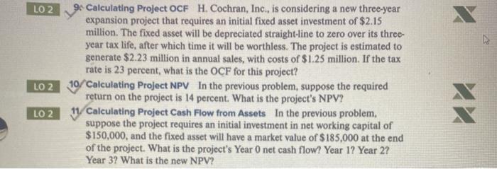 Solved Calculating Project OCF H. Cochran, Inc., is | Chegg.com