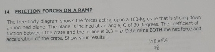Solved FRICTION FORCES ON A RAMPThe free-body diagram shows | Chegg.com