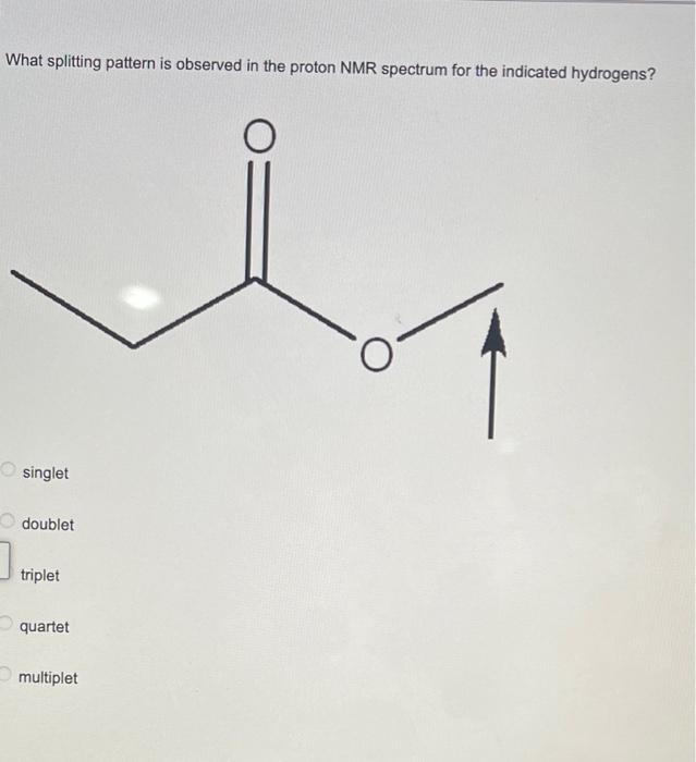 Solved What splitting pattern is observed in the proton NMR | Chegg.com