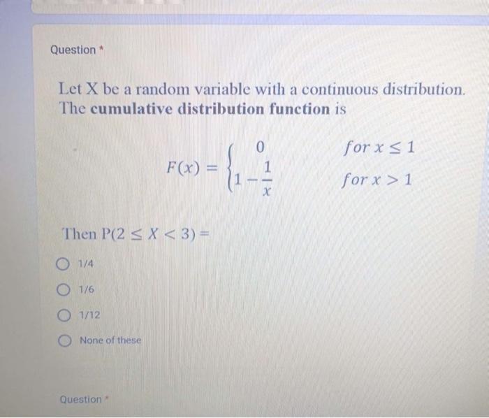 Solved Let X be a random variable with a continuous | Chegg.com