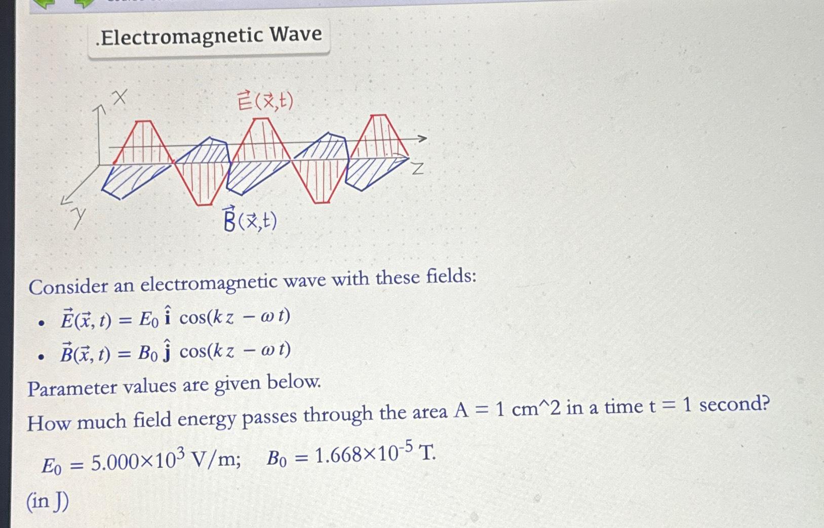 Solved .Electromagnetic WaveConsider an electromagnetic wave | Chegg.com