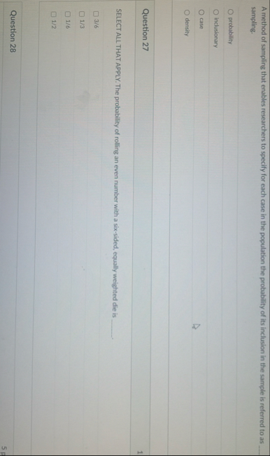 Solved A method of sampling that enables researchers to | Chegg.com