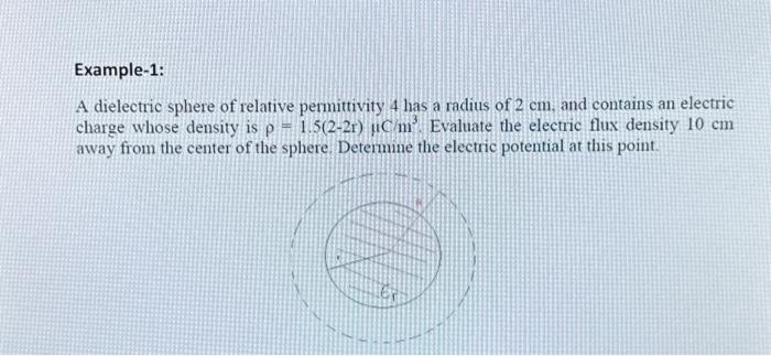 Solved A dielectric sphere of relative permittivity 4 has a | Chegg.com