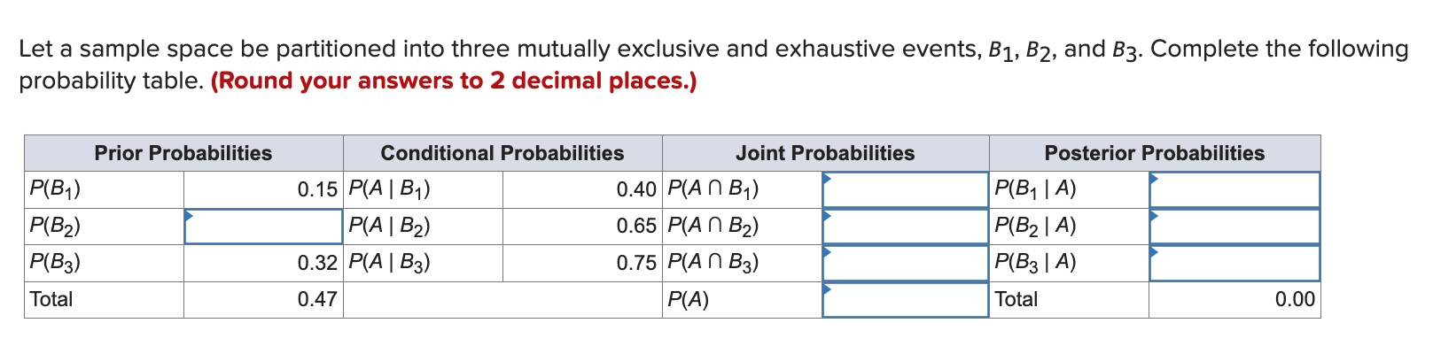 Solved Let a sample space be partitioned into three mutually | Chegg.com