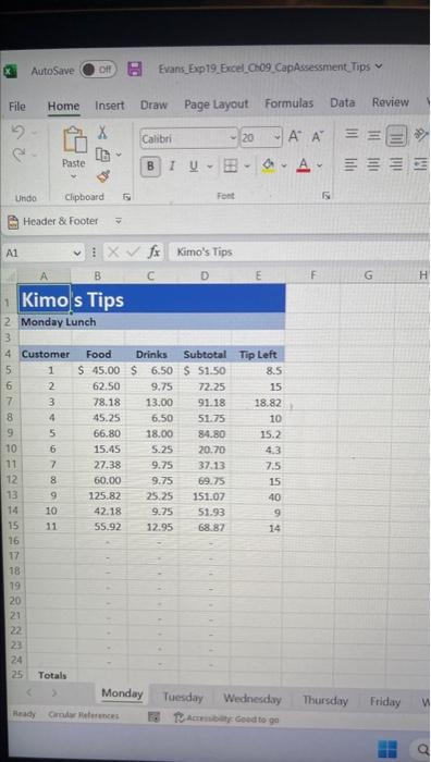 Solved 1 Start Excel. Download and open the file named | Chegg.com