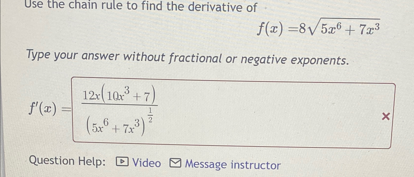 Solved Use the chain rule to find the derivative | Chegg.com