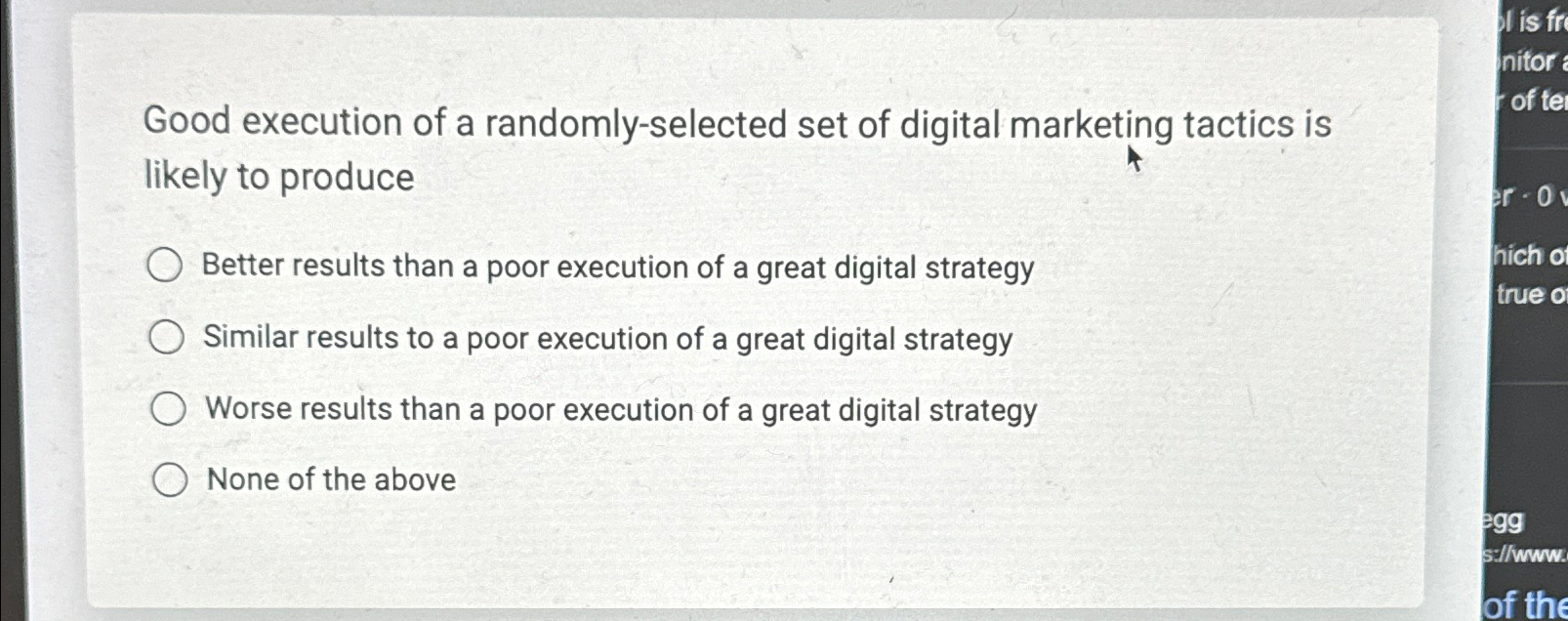Solved Good execution of a randomly-selected set of digital | Chegg.com