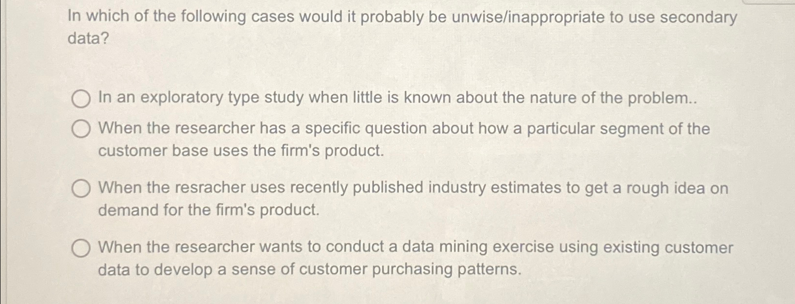 Solved In which of the following cases would it probably be | Chegg.com