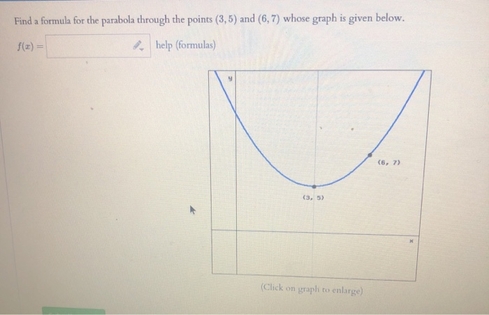 Solved Find a formula for the parabola through the points | Chegg.com