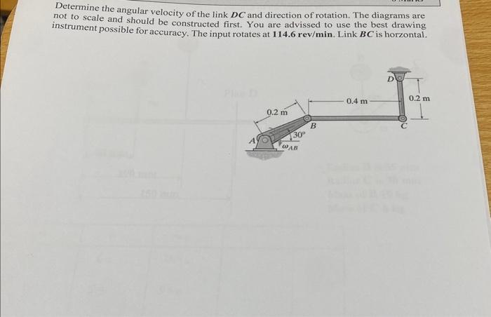 Solved Determine the angular velocity of the link DC and | Chegg.com