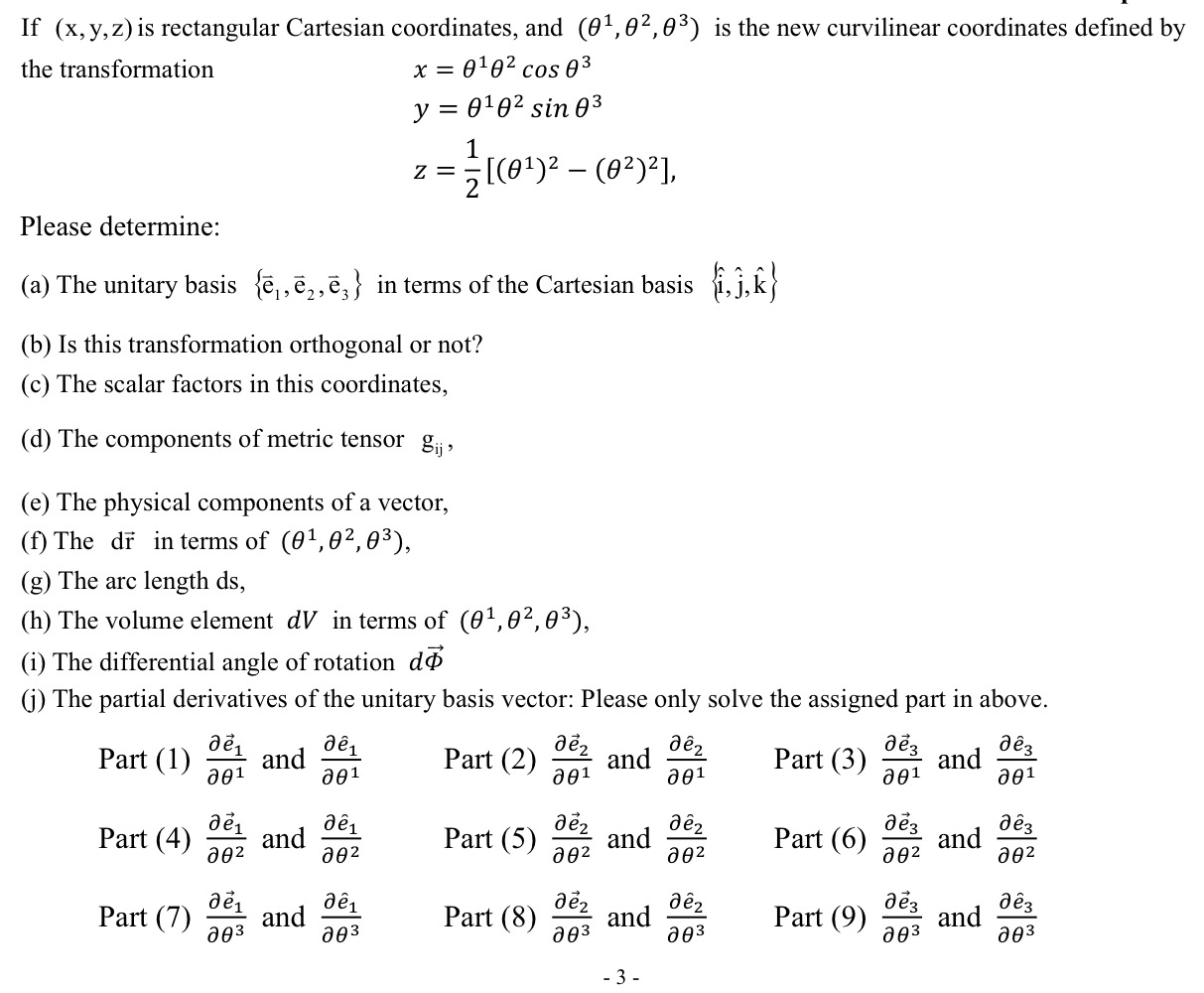 Solved If X Y Z is Rectangular Cartesian Coordinates And