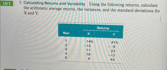Solved 10.9. Calculating returns and variability For the | Chegg.com
