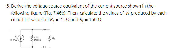 Solved Please type your answer Derive the voltage source | Chegg.com
