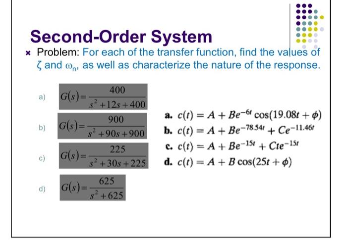 Solved x Problem: For each of the transfer function, find | Chegg.com