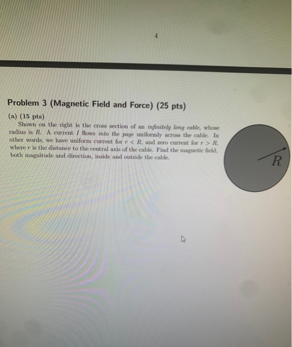 Solved Problem 3 (Magnetic Field and Force) (25 pts) (a) (15 | Chegg.com