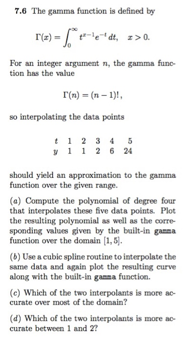 Solved 7.6 The gamma function is defined by [(z) = 5 °° | Chegg.com