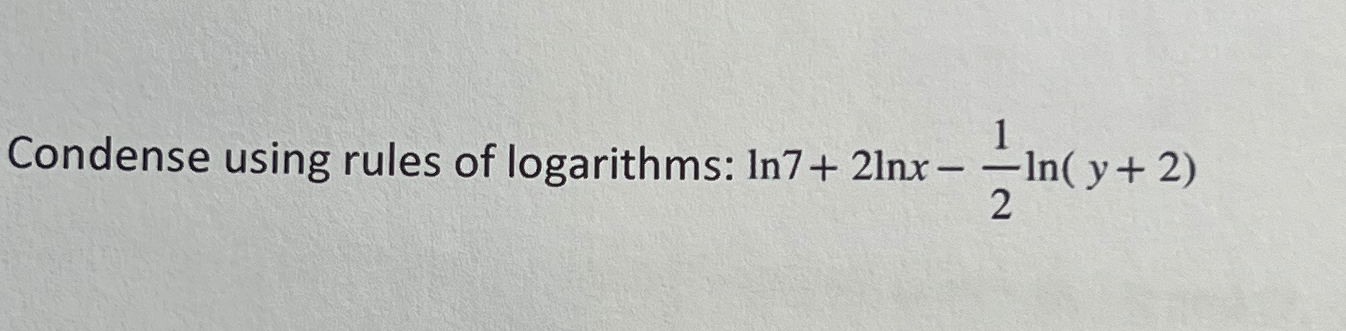 Solved Condense using rules of logarithms: | Chegg.com