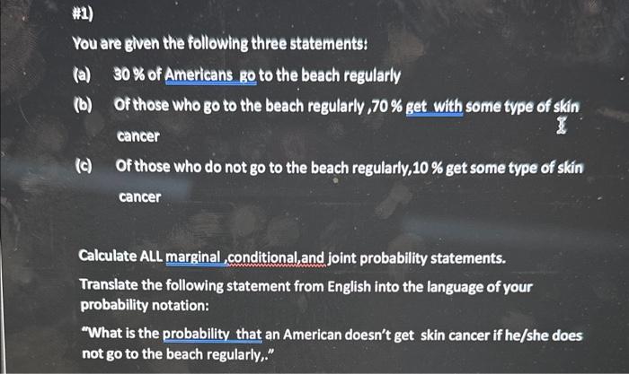 Solved You are given the following three statements: (a) 30% | Chegg.com