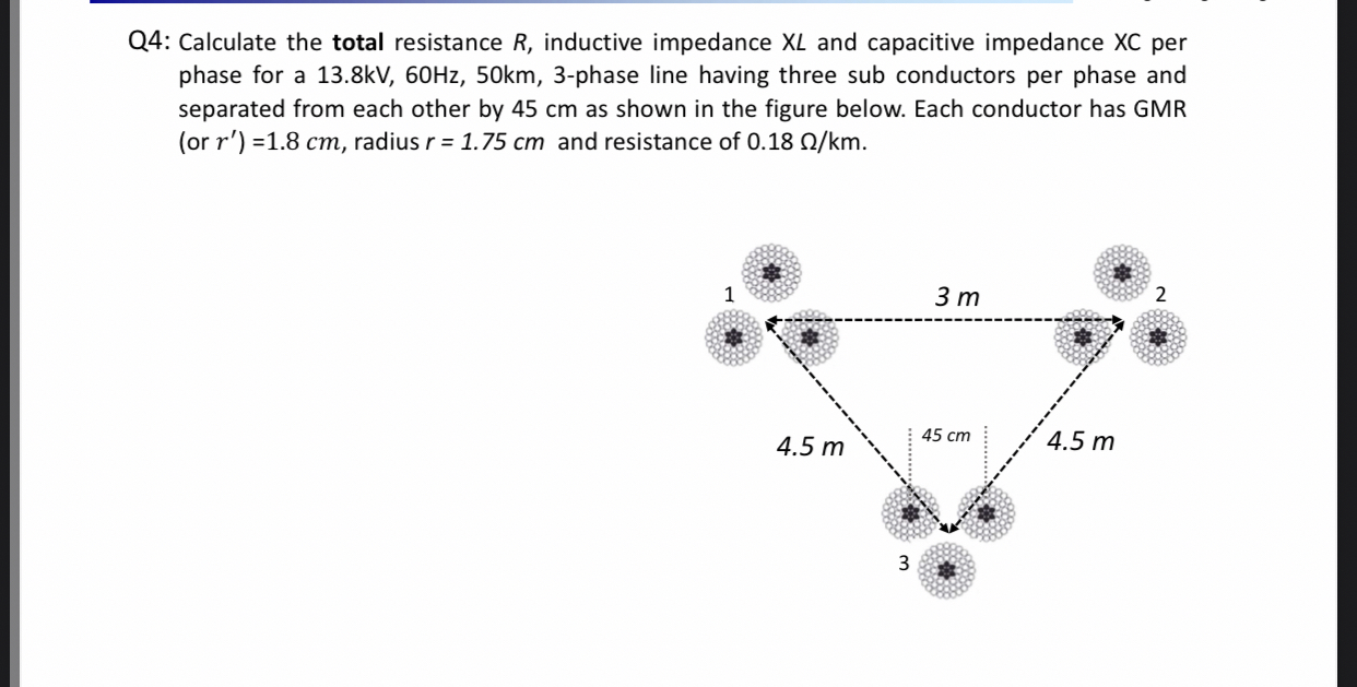 Solved Q4: Calculate the total resistance R, ﻿inductive | Chegg.com