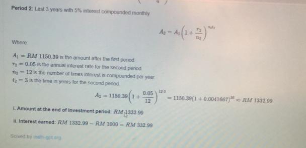 Solved Period 2: Last 3 ﻿years with 5% ﻿interest compounded | Chegg.com