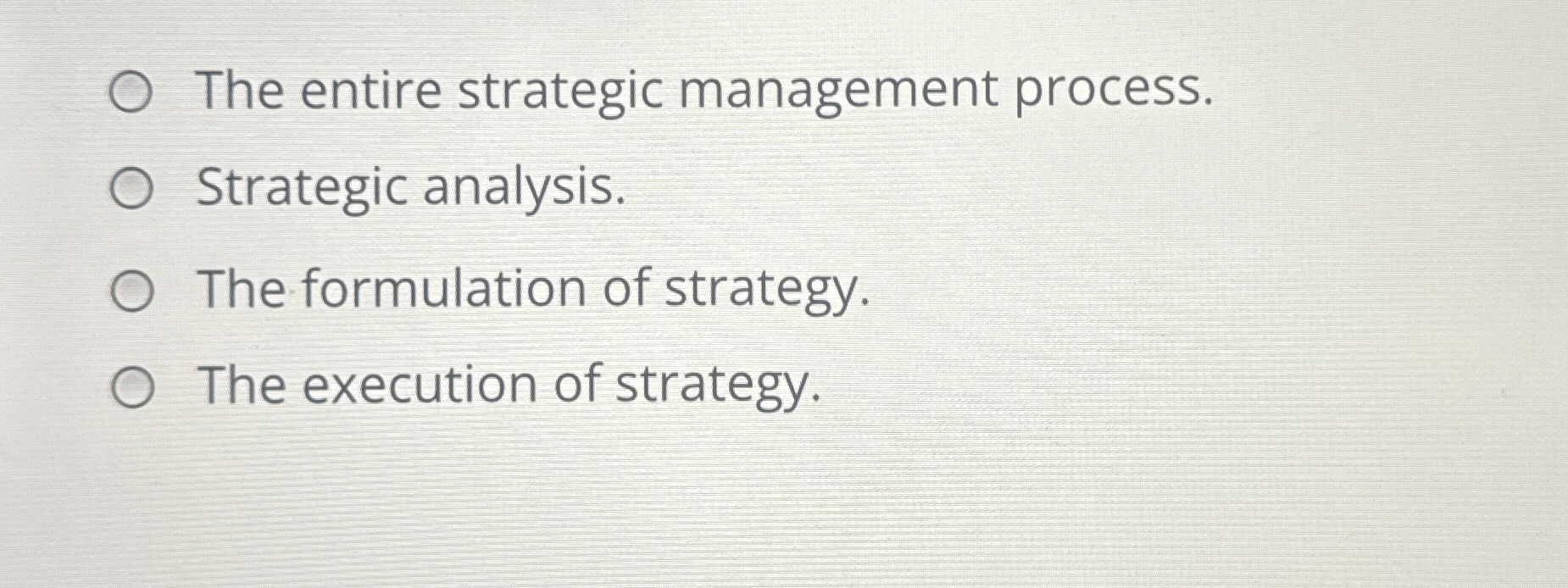 Solved The Entire Strategic Management Process Strategic