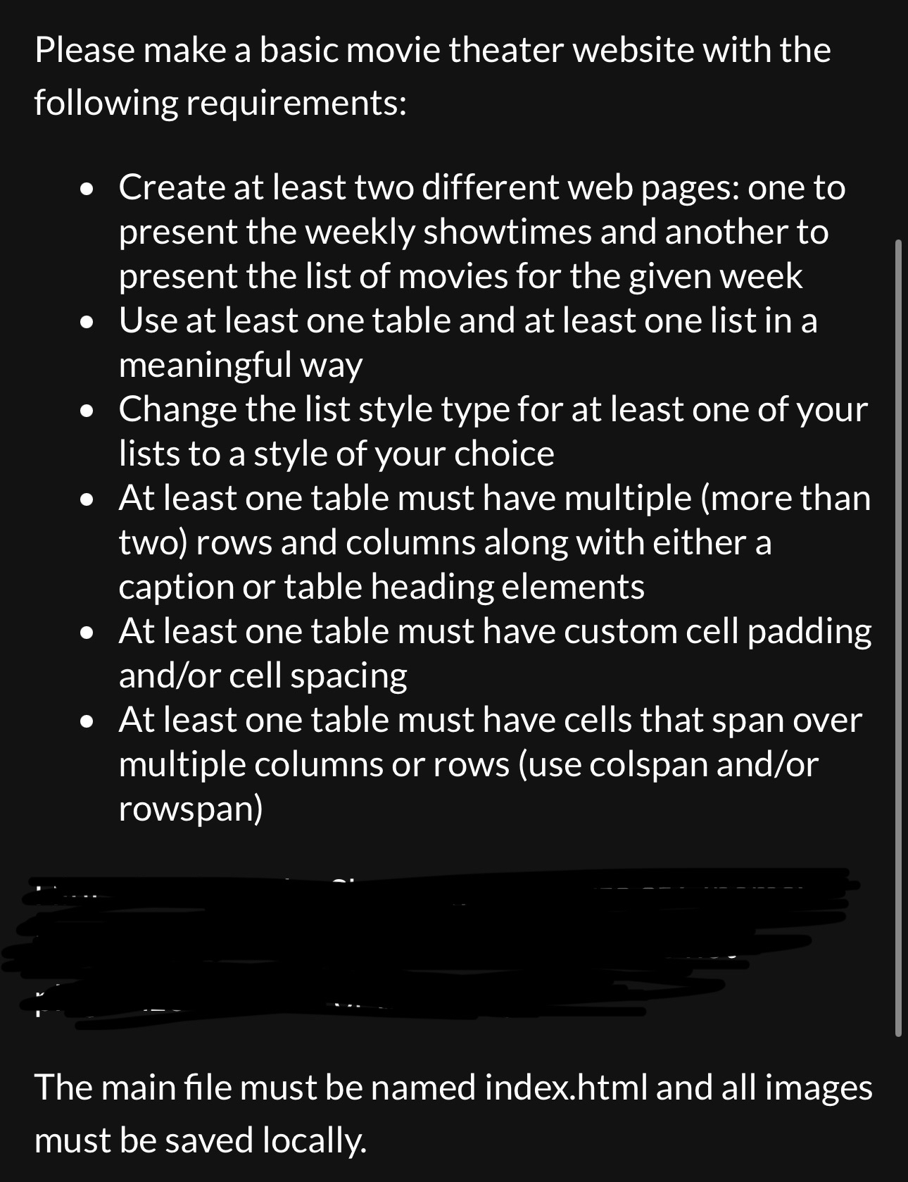 Solved Please make a basic movie theater website with the | Chegg.com