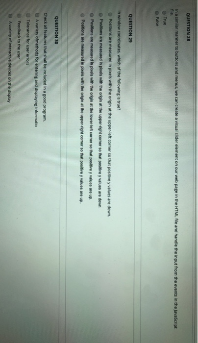 Solved QUESTION 28 In a similar manner to buttons and menus, | Chegg.com