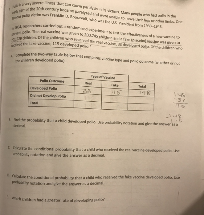 Solved polio is a very severe severe illness that can cause | Chegg.com