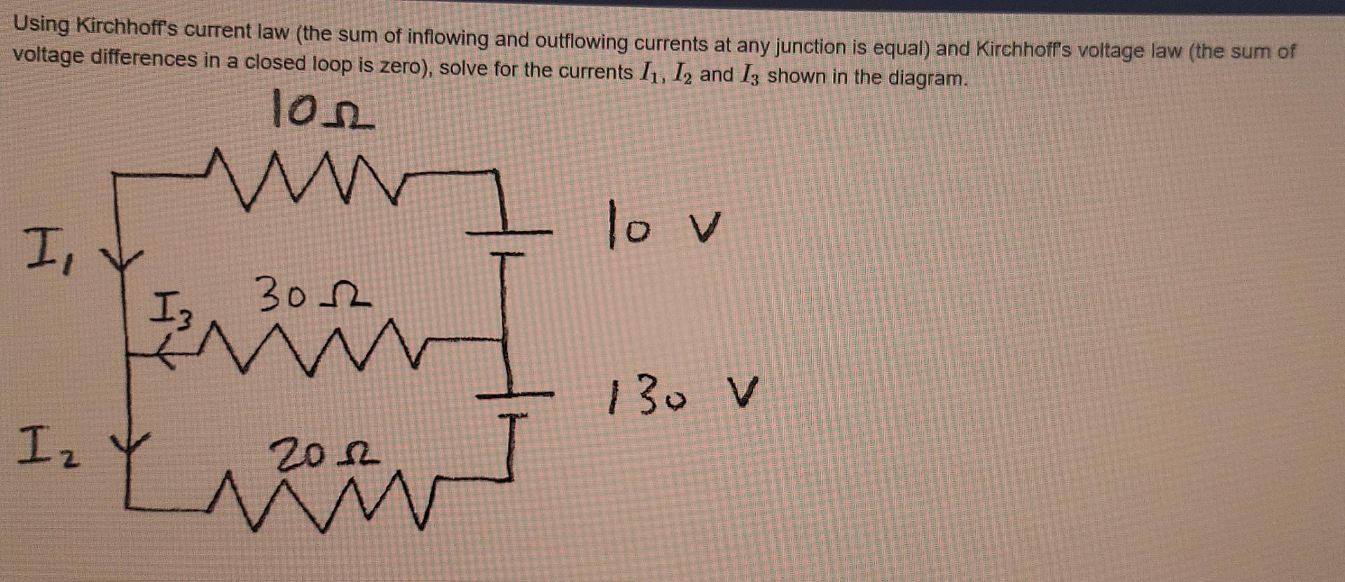 Solved Using Kirchhoff's current law (the sum of inflowing | Chegg.com