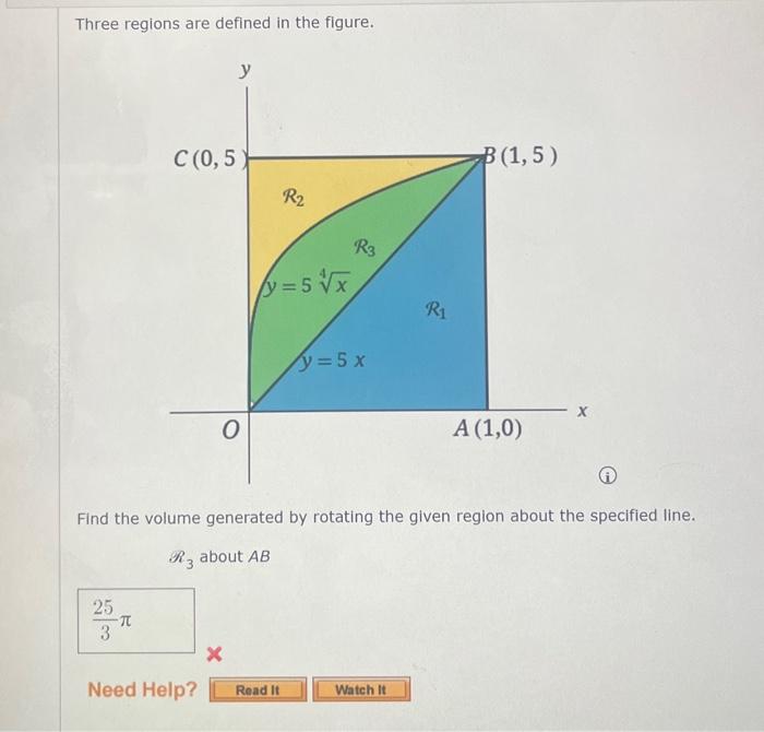 [Solved]: Please Help!! Three regions are defined in t