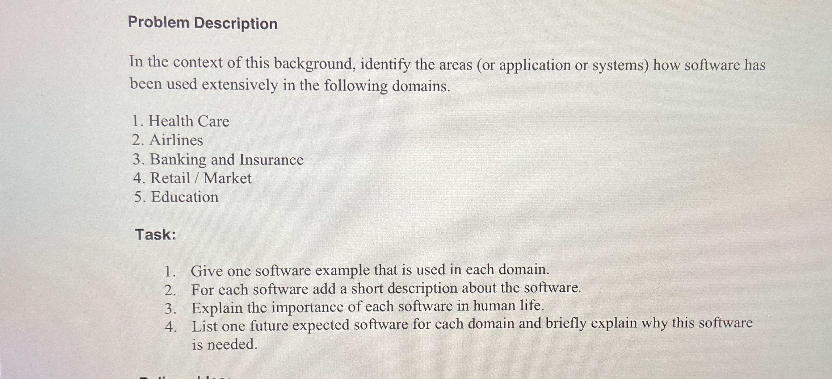 Solved Problem DescriptionIn the context of this background, | Chegg.com