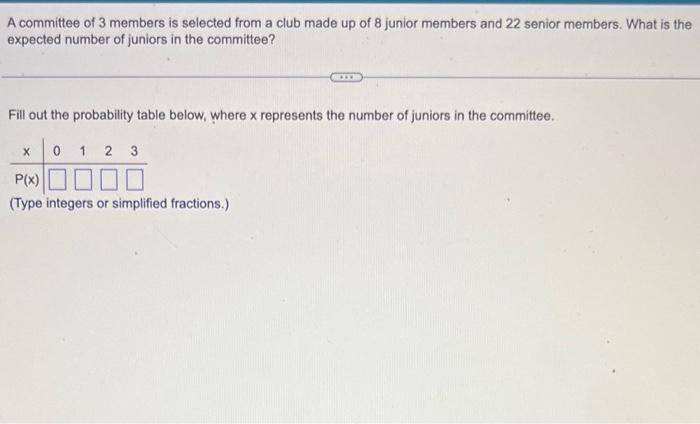 Solved A committee of 3 members is selected from a club made | Chegg.com
