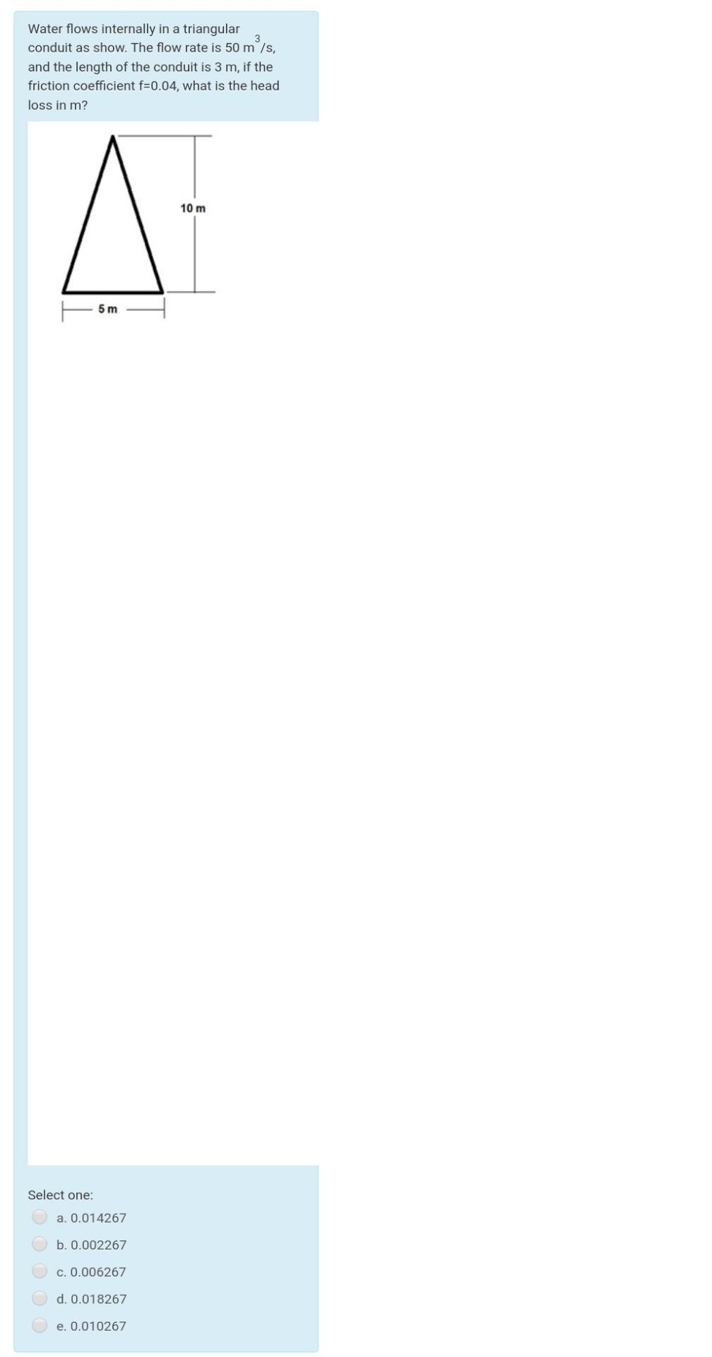 Solved Water flows internally in a triangular 3 conduit as | Chegg.com