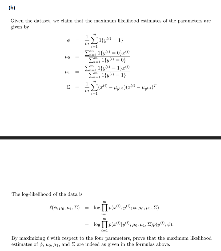 Solved (b)Given the dataset, we ﻿claim that the maximum | Chegg.com