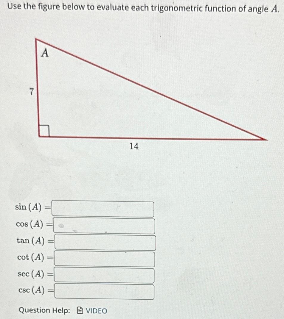 Solved Use the figure below to evaluate each trigonometric | Chegg.com