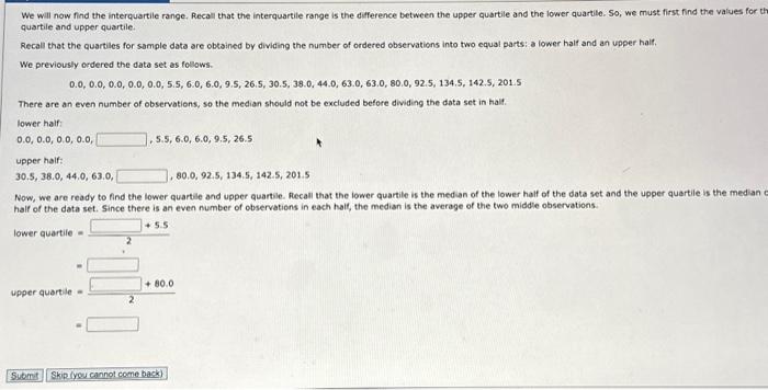 Solved We will now find the interquartile range. Recall that | Chegg.com