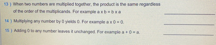 Solved Identify the Properties of Mathematics 1) When three | Chegg.com