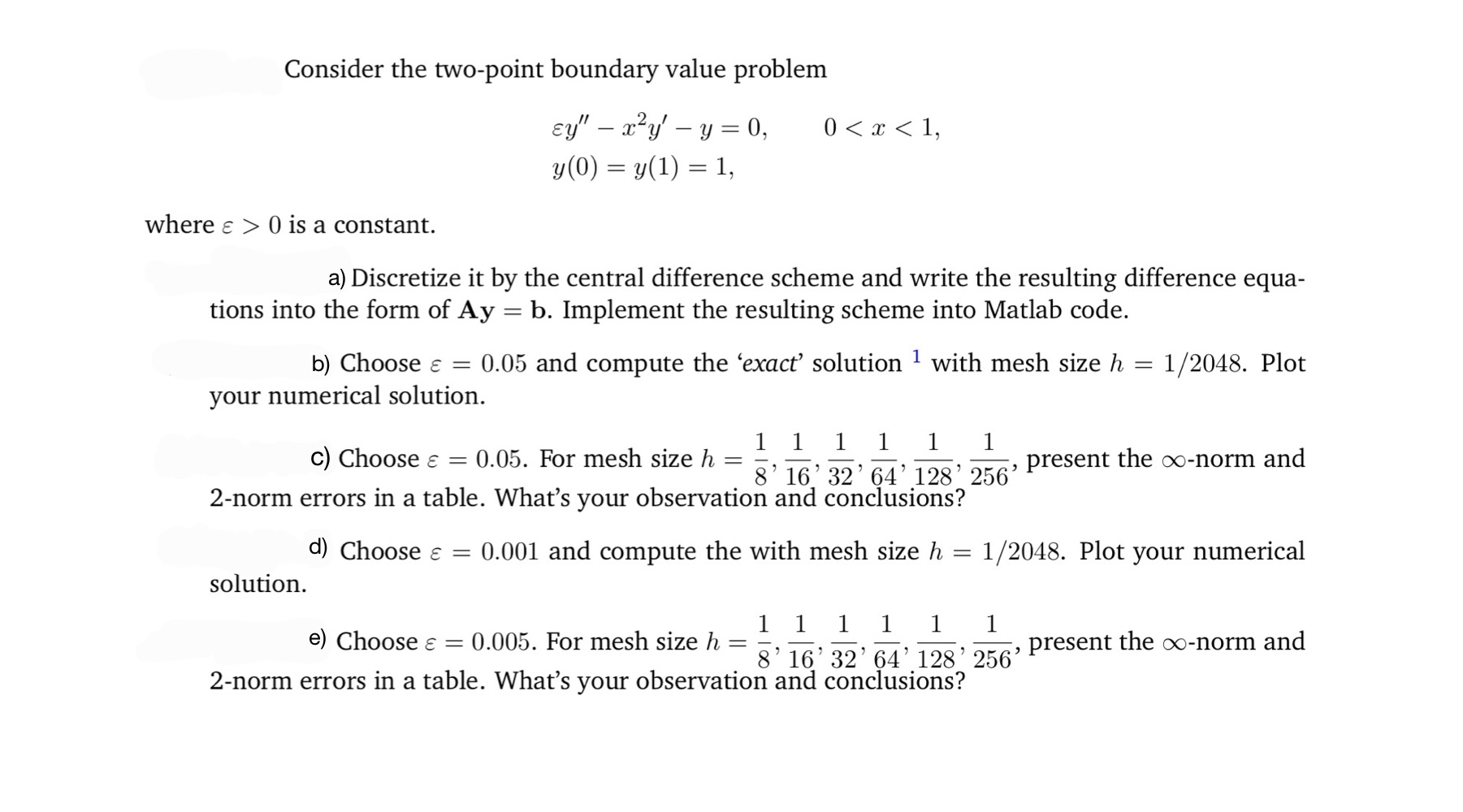 Solved Consider the two-point boundary value | Chegg.com