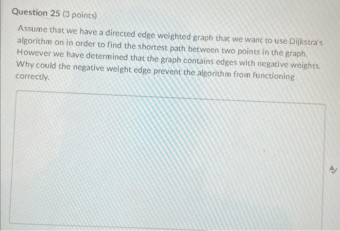 Solved Question 25 (3 points) Assume that we have a directed | Chegg.com